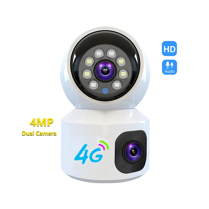 4G V380pro Full Color Sim Card Robot Security Dual Lens Wireless Indoor ...