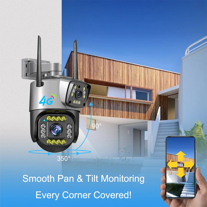 New Dual Lens V380pro 4G 4MP Outdoor Security CCTV IP Security Dual 4G ...