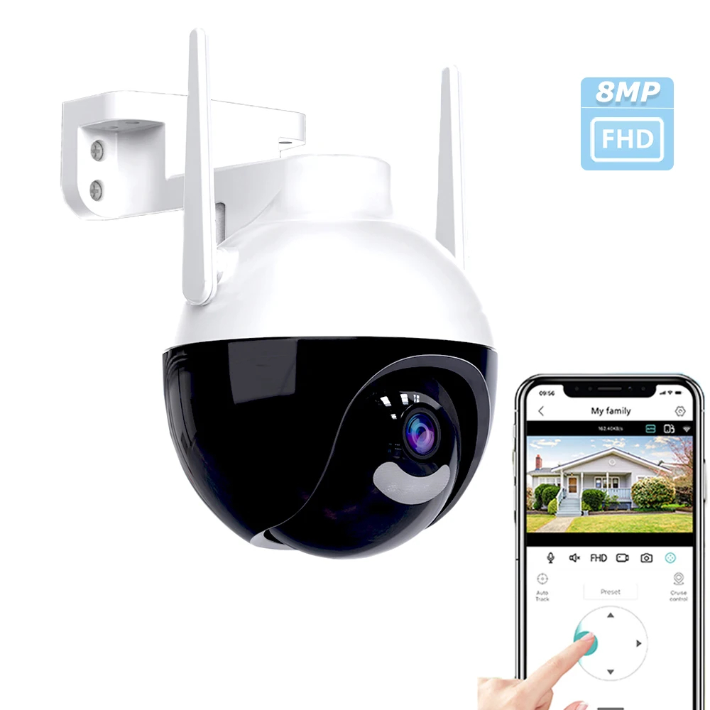 Super HD 8MP Full Color Night Vision Outdoor Ip Wifi Cctv PTZ 4K ...